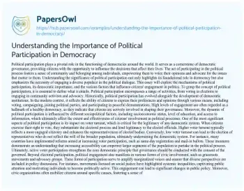 Understanding the Importance of Political Participation in Democracy ...