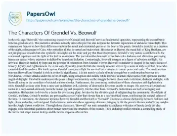 The Characters Of Grendel Vs. Beowulf - Free Essay Example - 522 Words ...