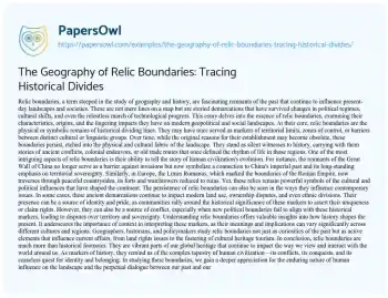 The Geography of Relic Boundaries: Tracing Historical Divides - Free ...