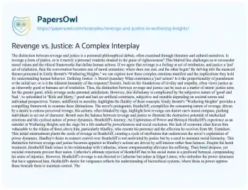 Revenge vs. Justice: A Complex Interplay - Free Essay Example - 793 ...