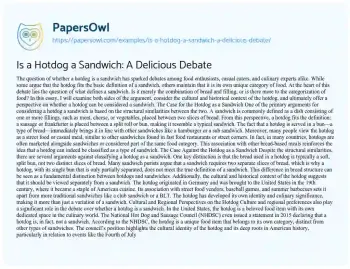 Is a Hotdog a Sandwich: A Delicious Debate - Free Essay Example - 1020 ...