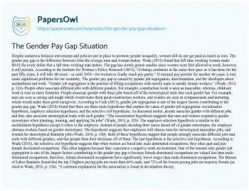 The Gender Pay Gap Situation - Free Essay Example - 2191 Words ...