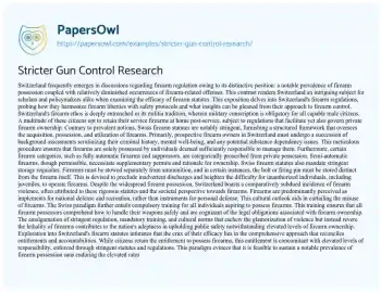 Stricter Gun Control Research - Free Essay Example - 564 Words ...