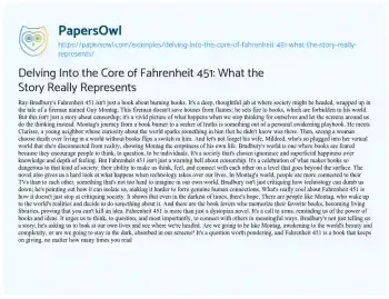 Delving Into the Core of Fahrenheit 451: What the Story Really ...
