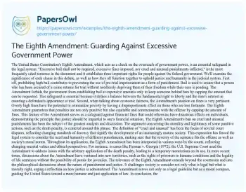 The Eighth Amendment: Guarding Against Excessive Government Power - Free Essay Example - 646 ...