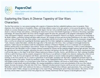 Exploring the Stars: A Diverse Tapestry of Star Wars Characters - Free ...