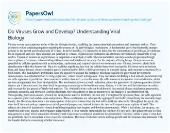 Do Viruses Grow and Develop? Understanding Viral Biology - Free Essay Example - 733 Words ...