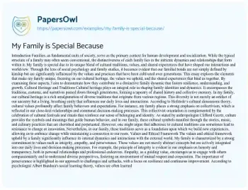 My Family is Special Because - Free Essay Example - 876 Words ...