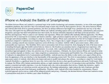 iPhone vs Android: the Battle of Smartphones - Free Essay Example - 860 Words | PapersOwl.com