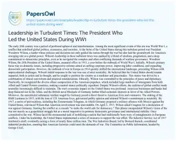 Leadership in Turbulent Times: The President Who Led the United States ...