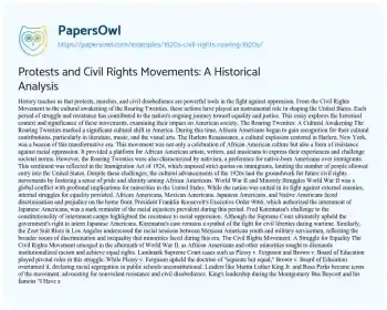 Protests and Civil Rights Movements: A Historical Analysis - Free Essay ...