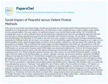 Social Impact of Peaceful versus Violent Protest Methods - Free Essay ...