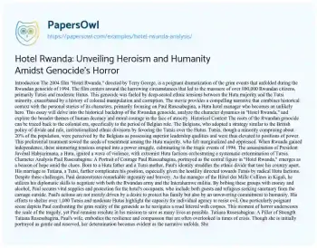 Hotel Rwanda: Unveiling Heroism and Humanity Amidst Genocide's Horror ...