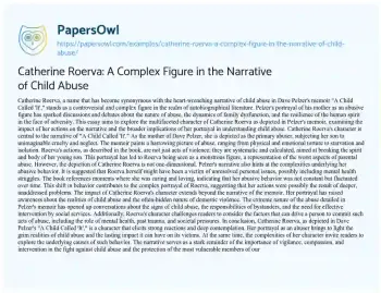 Catherine Roerva: A Complex Figure in the Narrative of Child Abuse ...